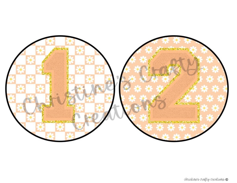 Retro Daisy Table and Cubby Numbers - Etsy