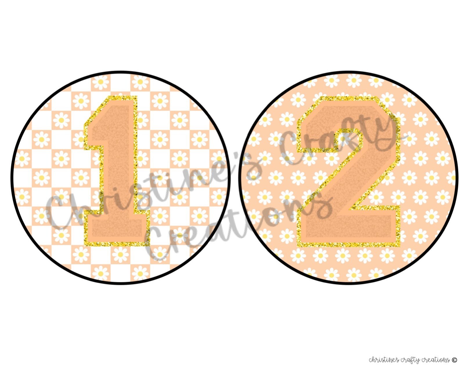 Retro Daisy Table and Cubby Numbers - Etsy