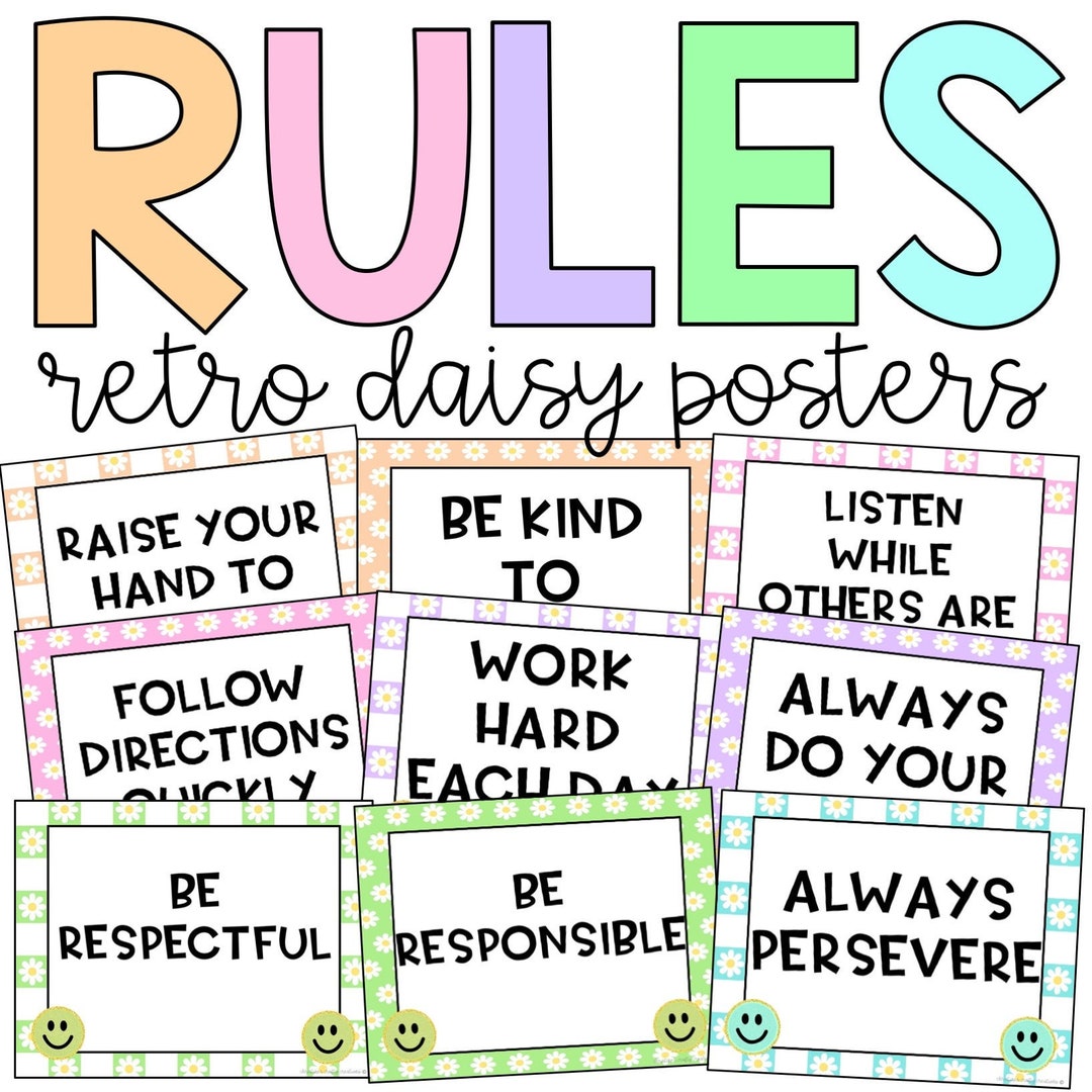 Retro Daisy Hand Signals L Multicultural and Editable - Etsy