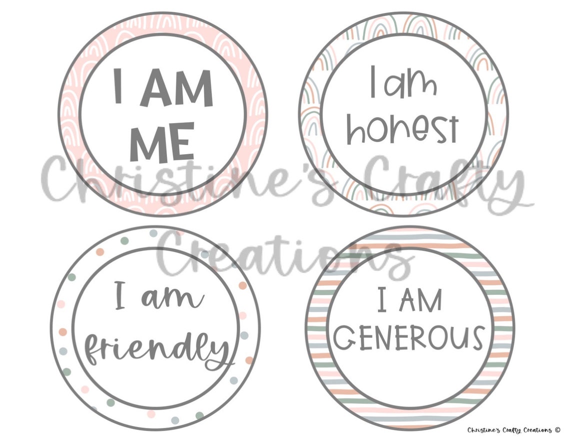 BOHO Affirmation Circles L Affirmation Mirror - Etsy