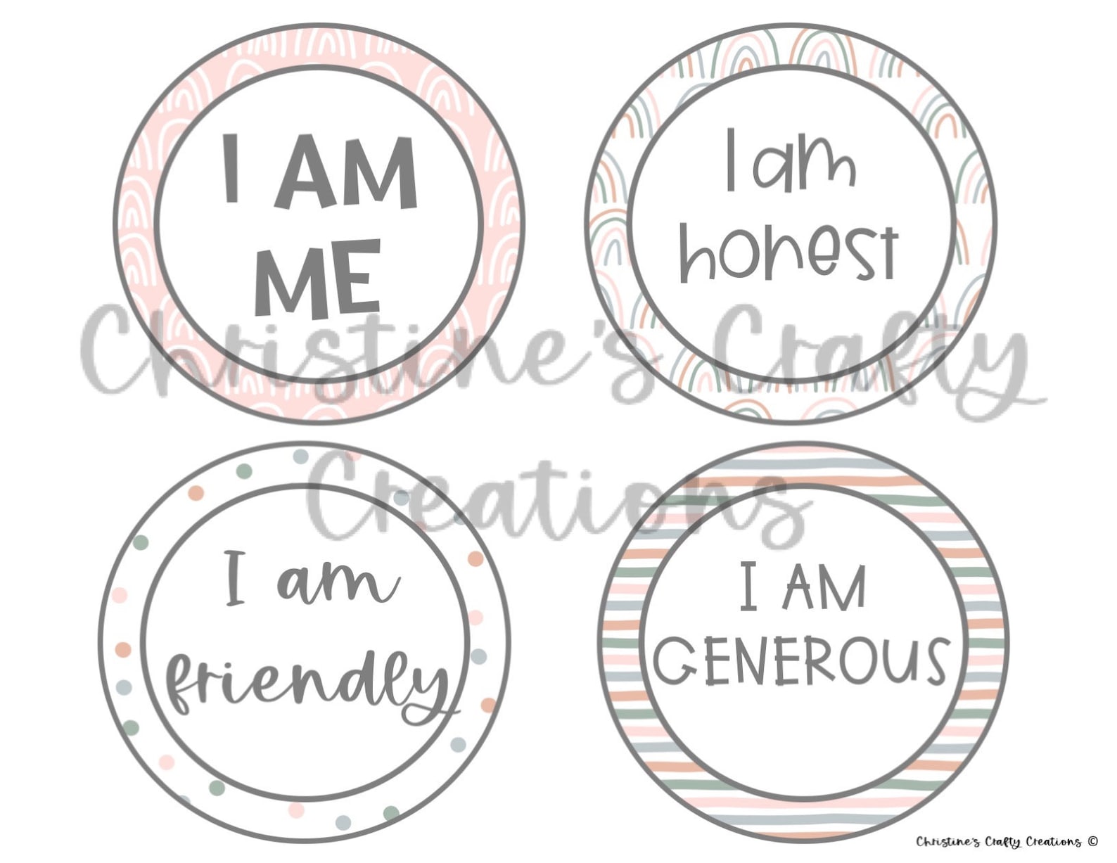 BOHO Affirmation Circles L Affirmation Mirror - Etsy Canada