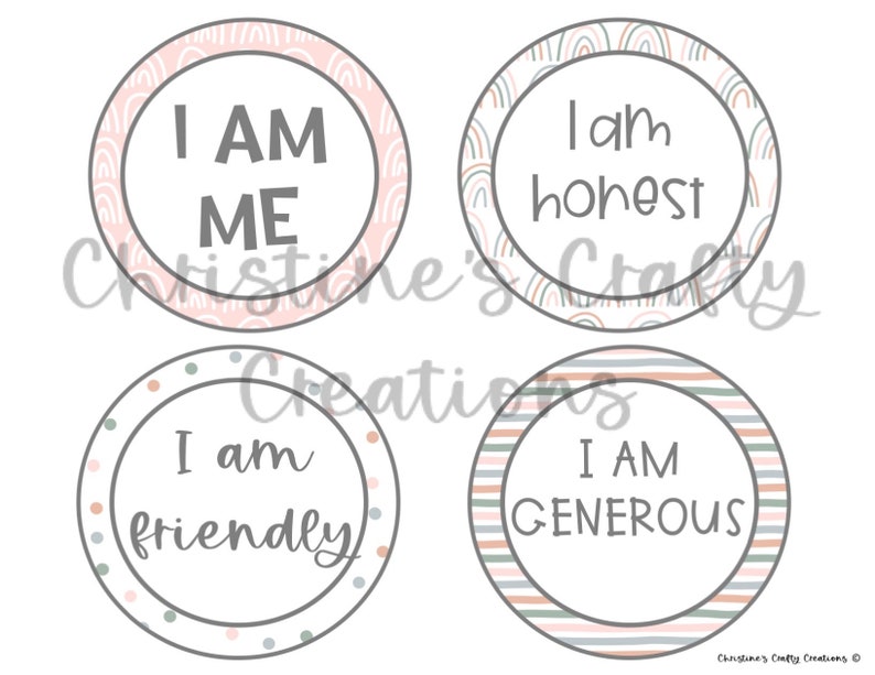 BOHO Affirmation Circles L Affirmation Mirror - Etsy