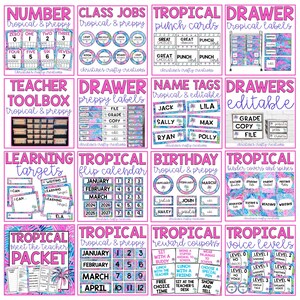 Preppy and Tropical Classroom Decor Mega Bundle - Etsy