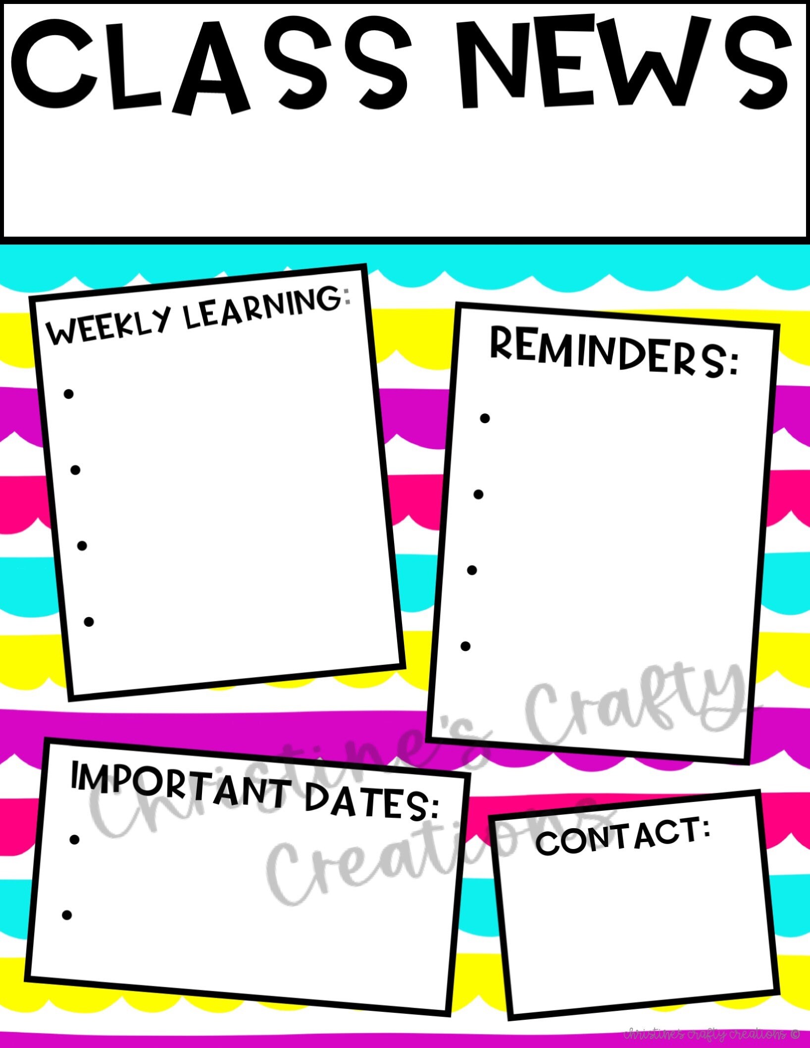 Bright Rainbow Boho Newsletter Templates L Editable - Etsy