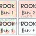 Pineapple Book Bin Labels L Editable - Etsy