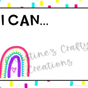 Bright Rainbow Boho Learning Targets Posters L Editable - Etsy