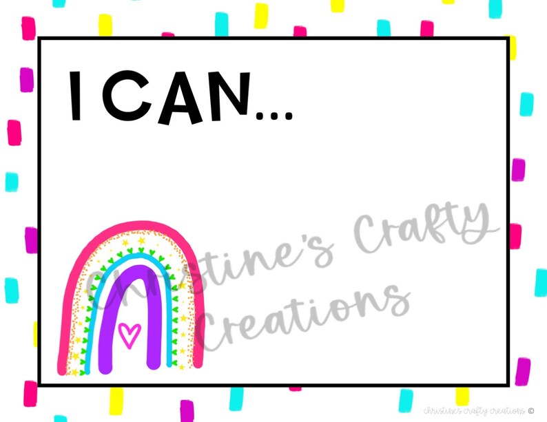 Bright Rainbow Boho Learning Targets Posters L Editable - Etsy