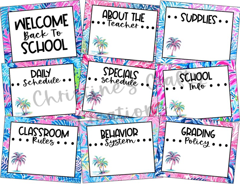 Preppy and Tropical Meet the Teacher Powerpoint L Editable - Etsy