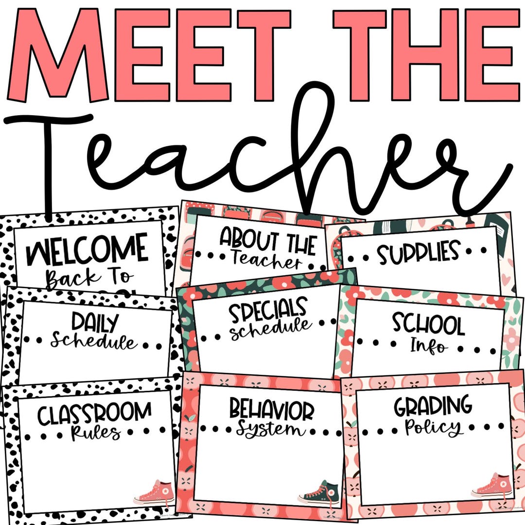 Preppy Dalmatian Meet the Teacher Powerpoint L Editable - Etsy