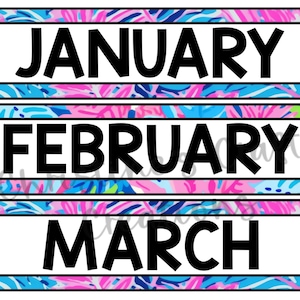 Preppy and Tropical Flip Calendar L Editable - Etsy
