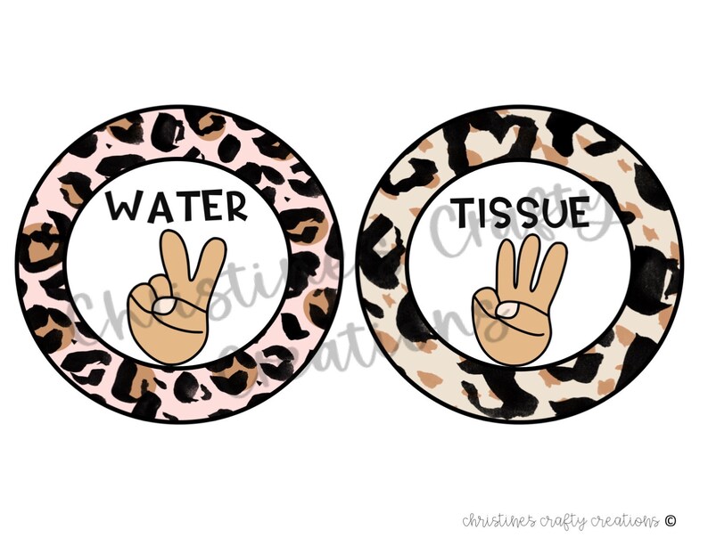 Leopard Hand Signal Posters L Multicultural and Editable - Etsy