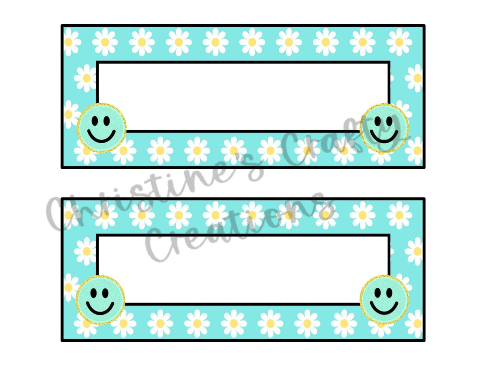 Retro Daisy Name Tags L Editable - Etsy