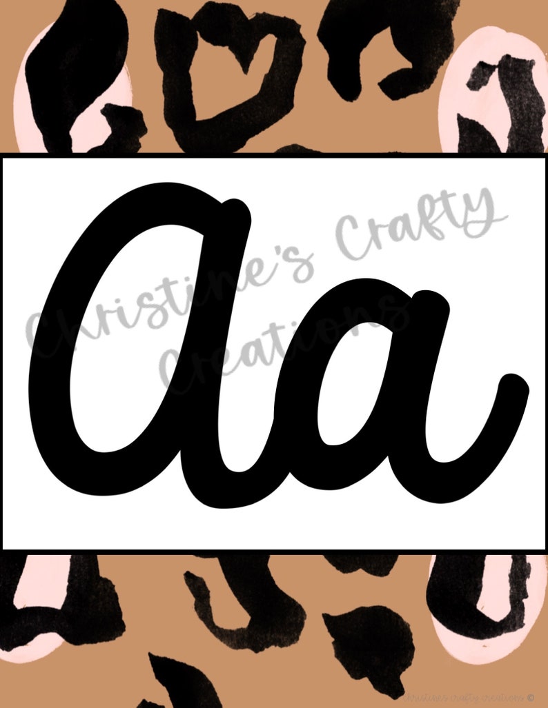 Leopard Alphabet Posters - Etsy