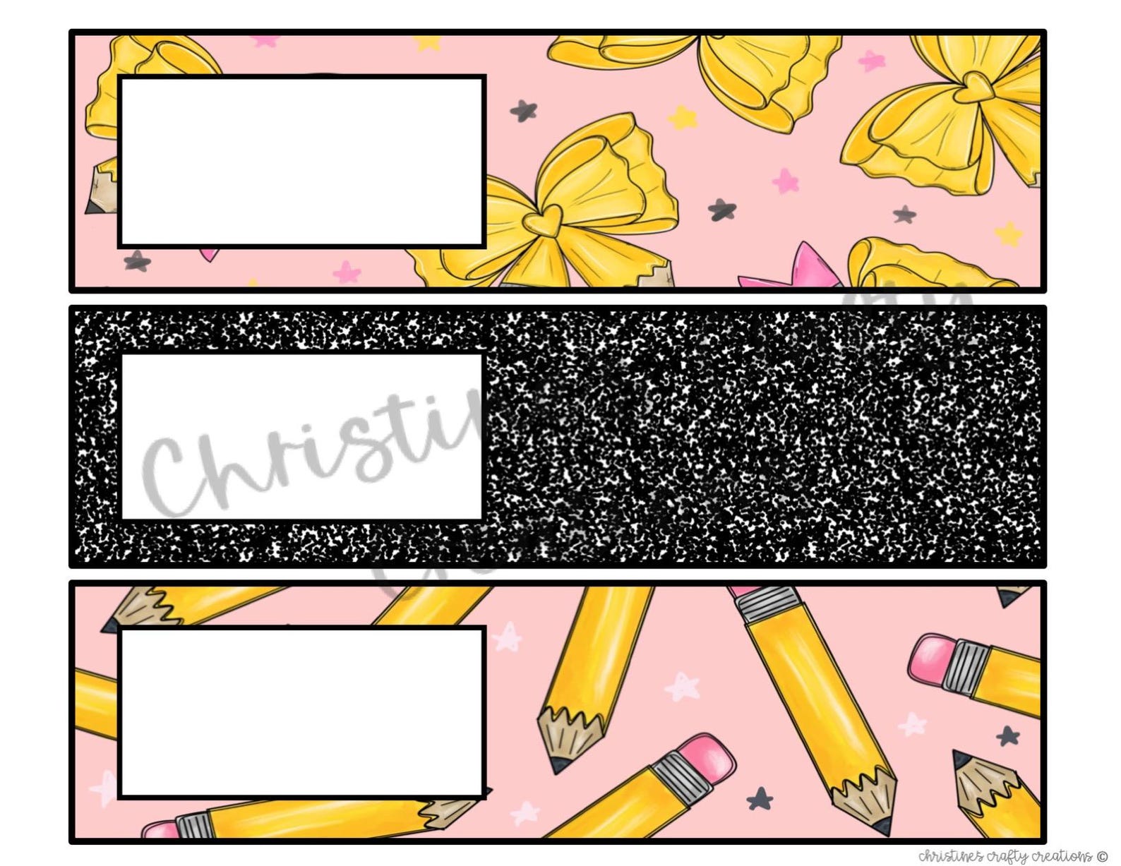 Coquette Bows and Pencils 12 Drawer Labels L Editable - Etsy