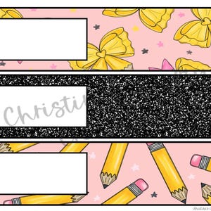 Coquette Bows and Pencils 12 Drawer Labels L Editable - Etsy