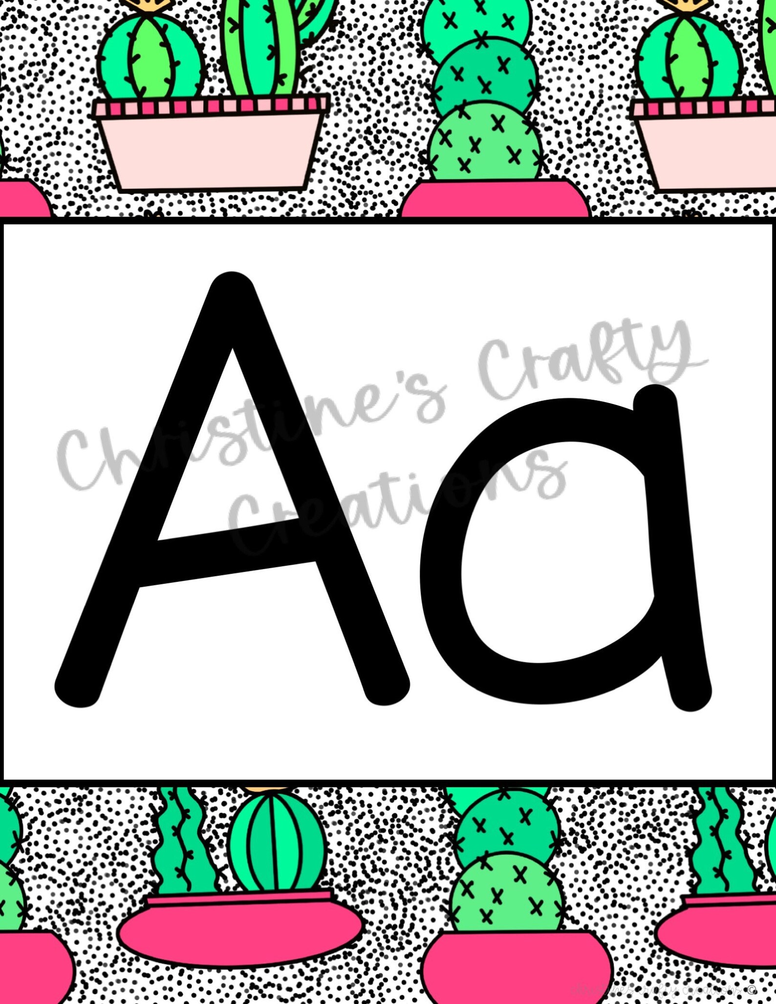 Cactus Alphabet Posters - Etsy