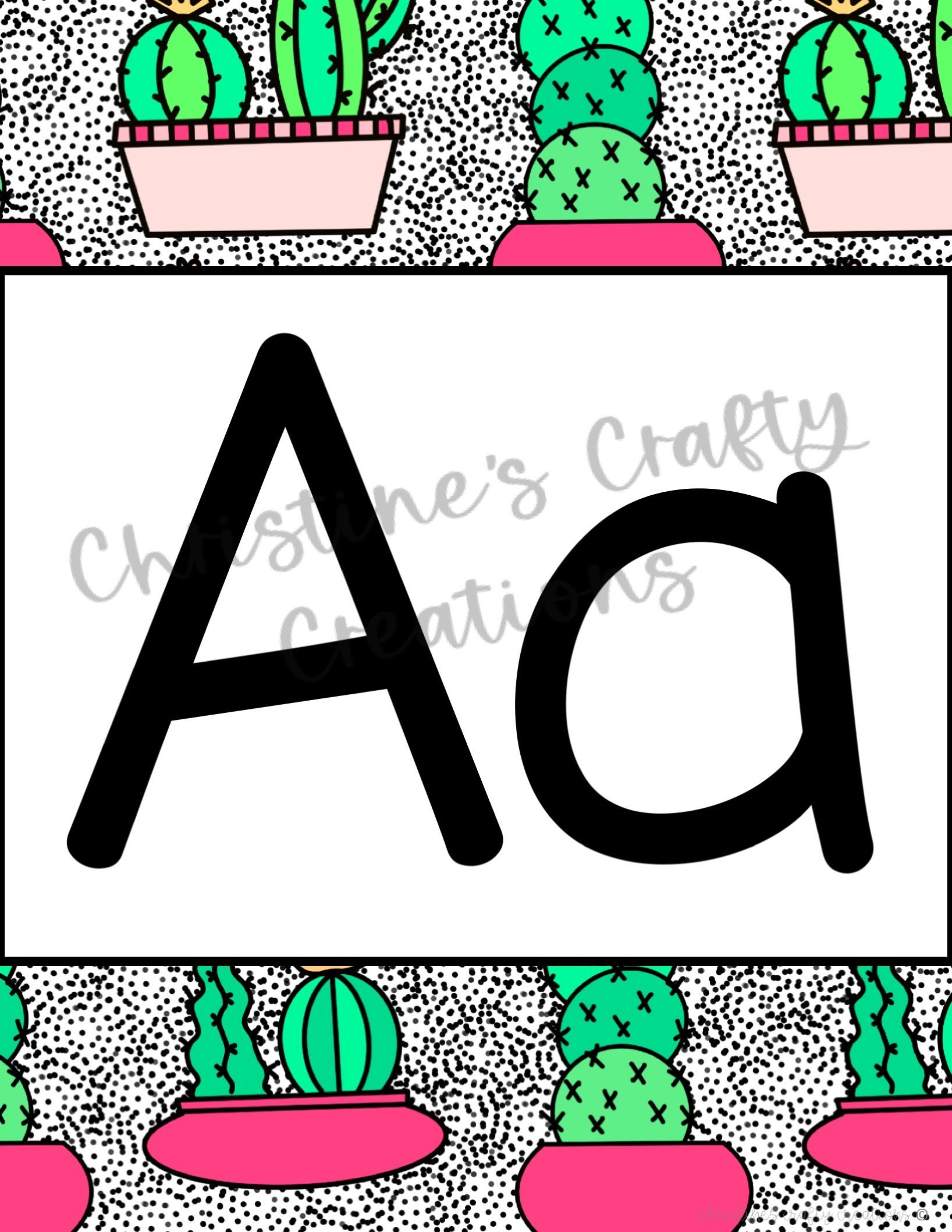 Cactus Alphabet Posters - Etsy