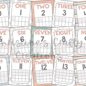 BOHO Number Posters 0-20 - Etsy