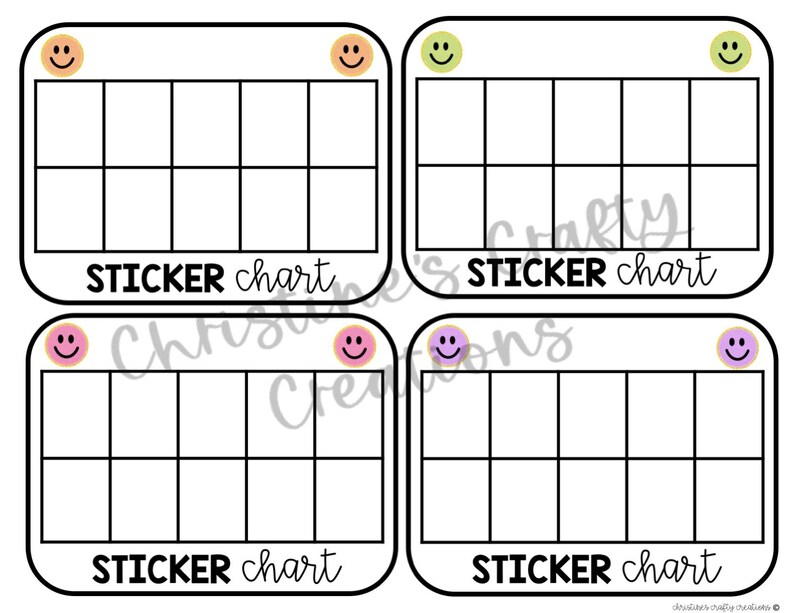 Groovy Leopard and Dalmatian Sticker Charts L Editable - Etsy