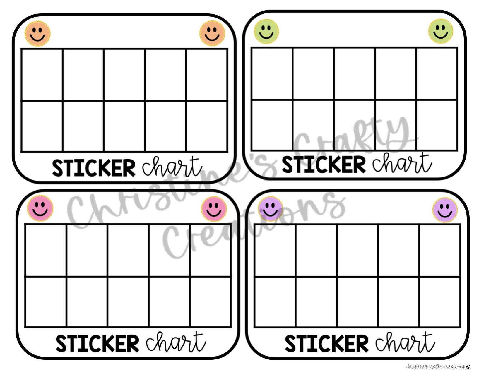 Groovy Leopard and Dalmatian Sticker Charts L Editable - Etsy