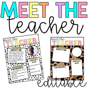 Groovy Leopard and Dalmatian Meet the Teacher Page L Editable - Etsy