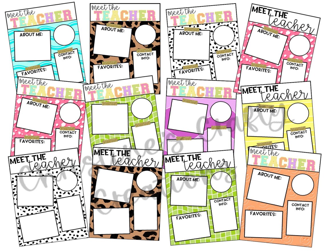 Groovy Leopard and Dalmatian Meet the Teacher Page L Editable - Etsy