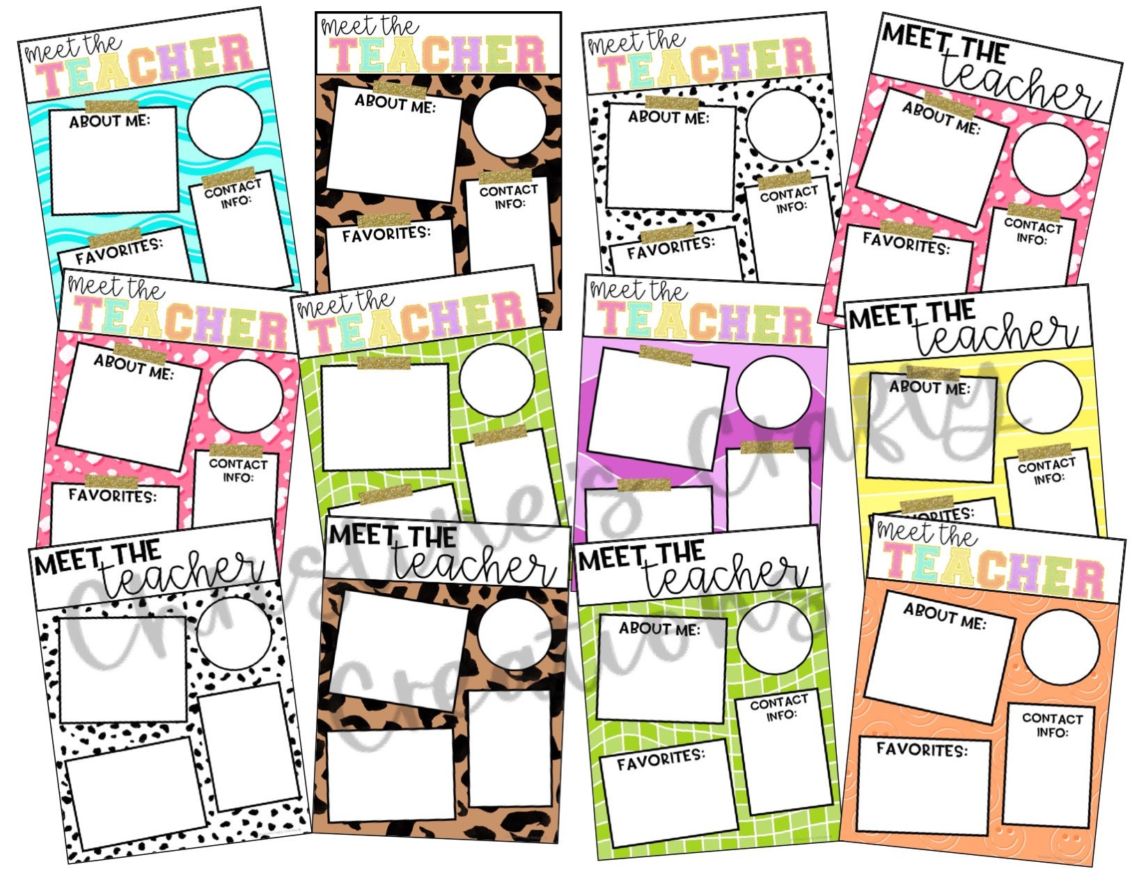 Groovy Leopard and Dalmatian Meet the Teacher Page L Editable - Etsy