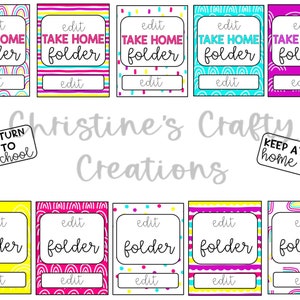 Bright Rainbow Boho Student Folder Covers L Editable - Etsy