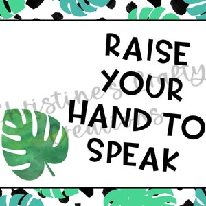 Tropical Leaves Classroom Rules Posters L Editable - Etsy