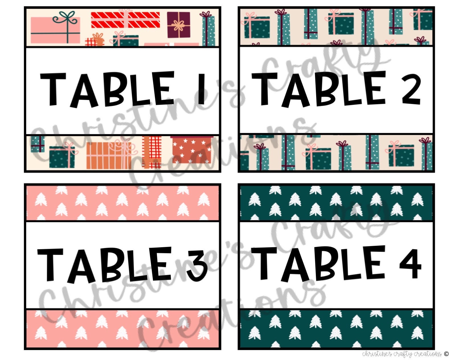 Christmas Table and Cubby Numbers - Etsy