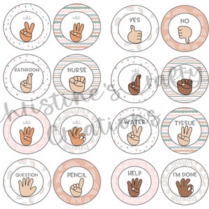 BOHO Hand Signal Posters L Multicultural and Editable - Etsy