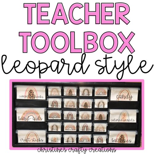 Leopard Teacher Toolbox Labels L Editable - Etsy