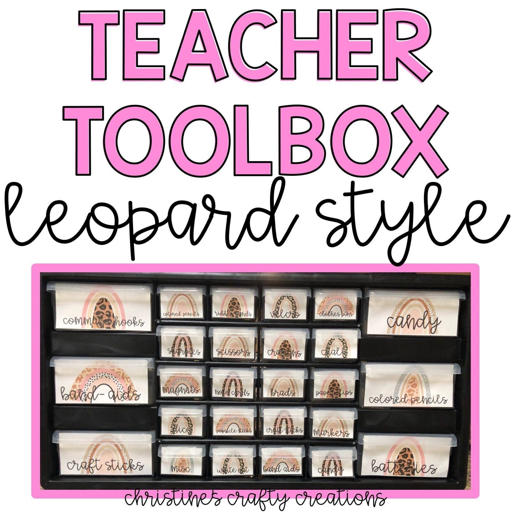 Leopard Teacher Toolbox Labels L Editable - Etsy