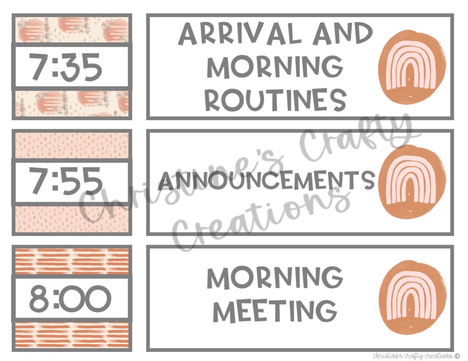 Rustic Boho Daily Schedule L Editable - Etsy