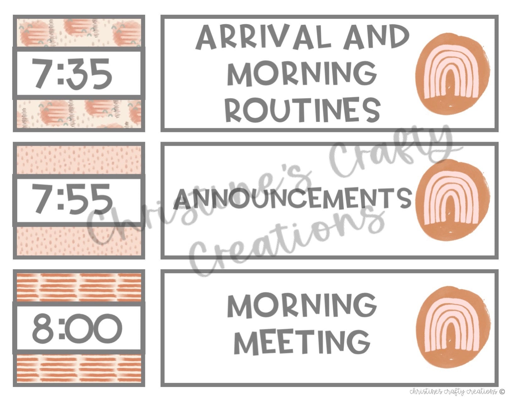 Rustic Boho Daily Schedule L Editable - Etsy