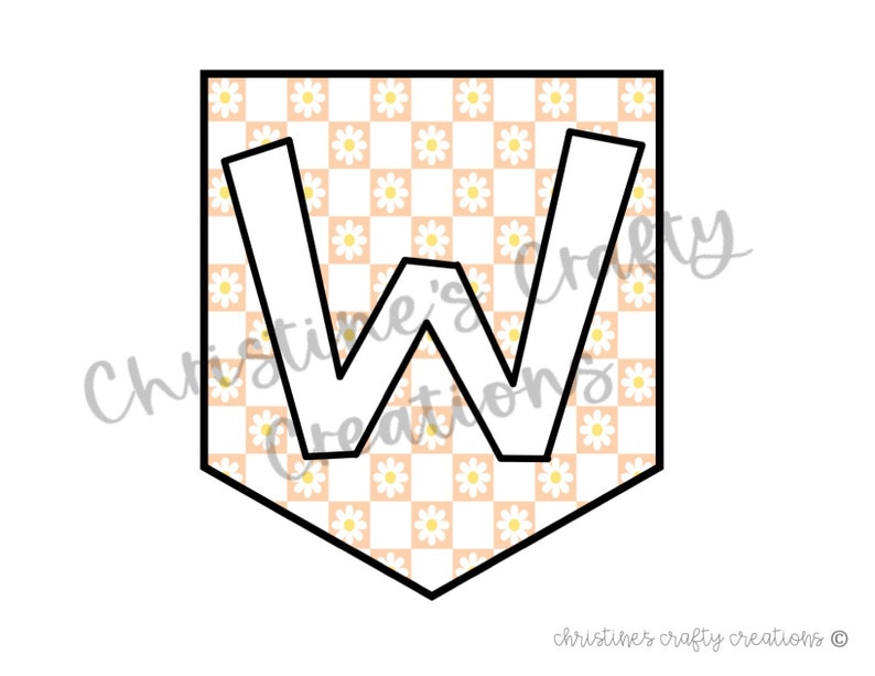 Retro Daisy Welcome Sign L Editable Door Name Labels L Bulletin Board ...