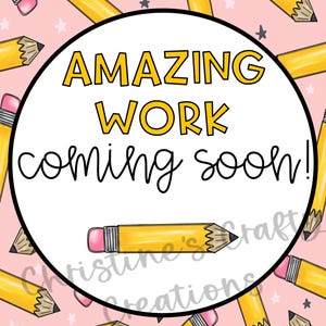 Coquette Bows and Pencils Amazing Work Coming Soon Posters - Etsy