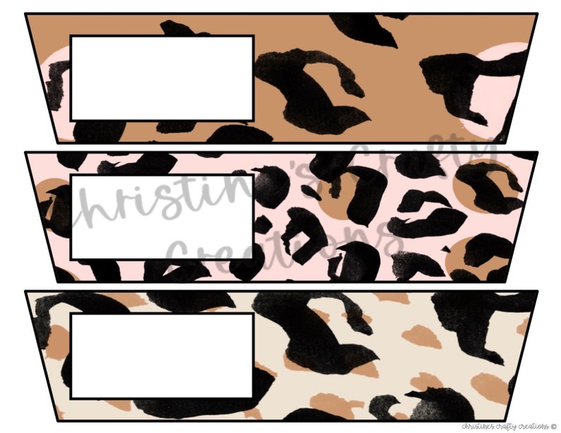 Leopard 12 Drawer Labels L Editable - Etsy