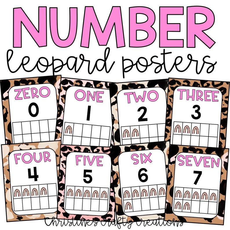 Leopard Number Posters 0-20 - Etsy
