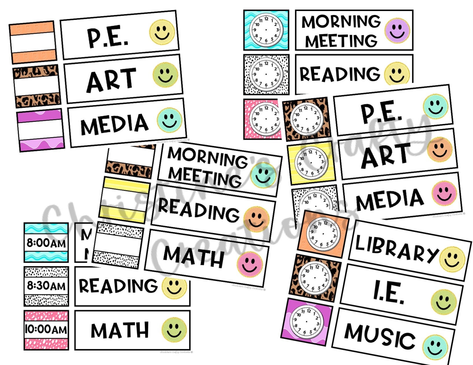 Groovy Leopard and Dalmatian Daily Schedule L Editable - Etsy