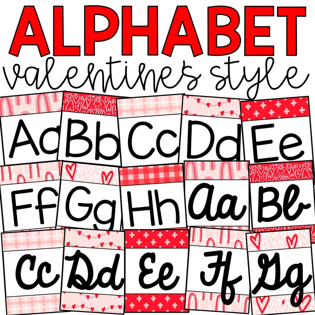 Valentine's Day Alphabet Posters - Etsy