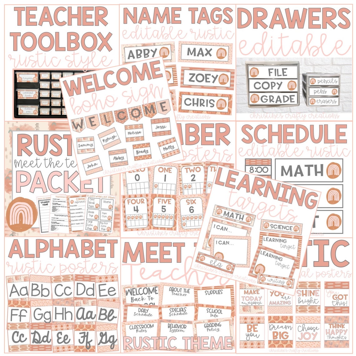 Rustic Boho Classroom Decor Bundle - Etsy