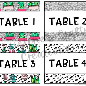 Cactus Table and Cubby Numbers - Etsy