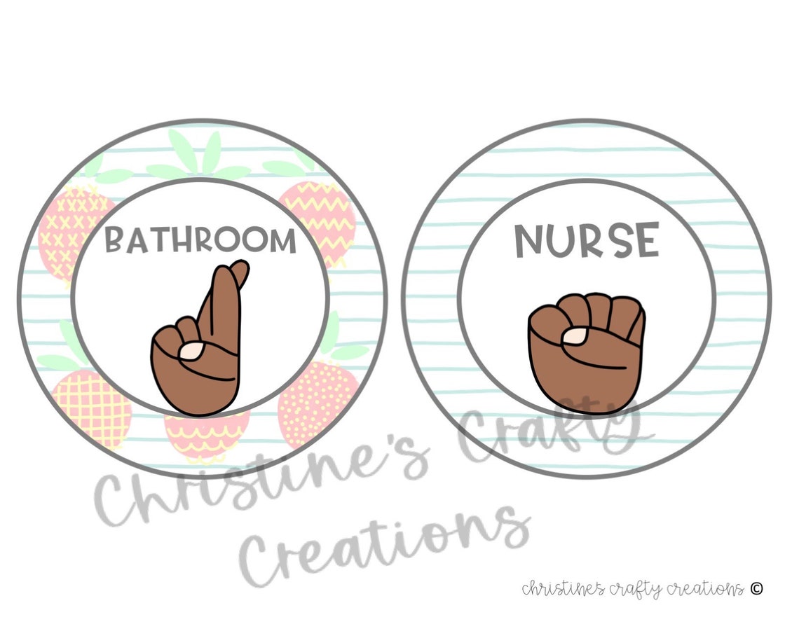 Pineapple Hand Signals L Multicultural and Editable - Etsy