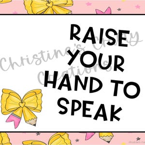 Coquette Bows and Pencils Rules Posters L Editable - Etsy