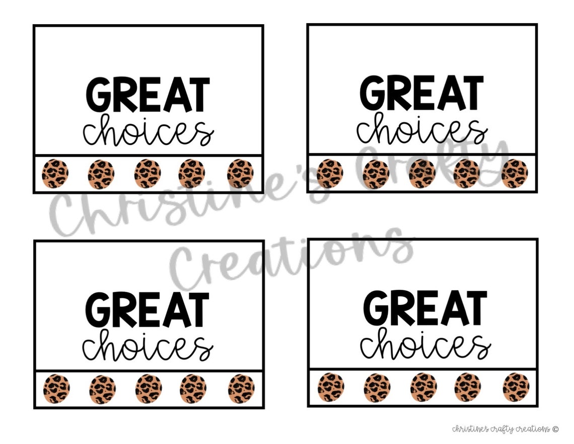 Leopard Punch Cards L Editable - Etsy