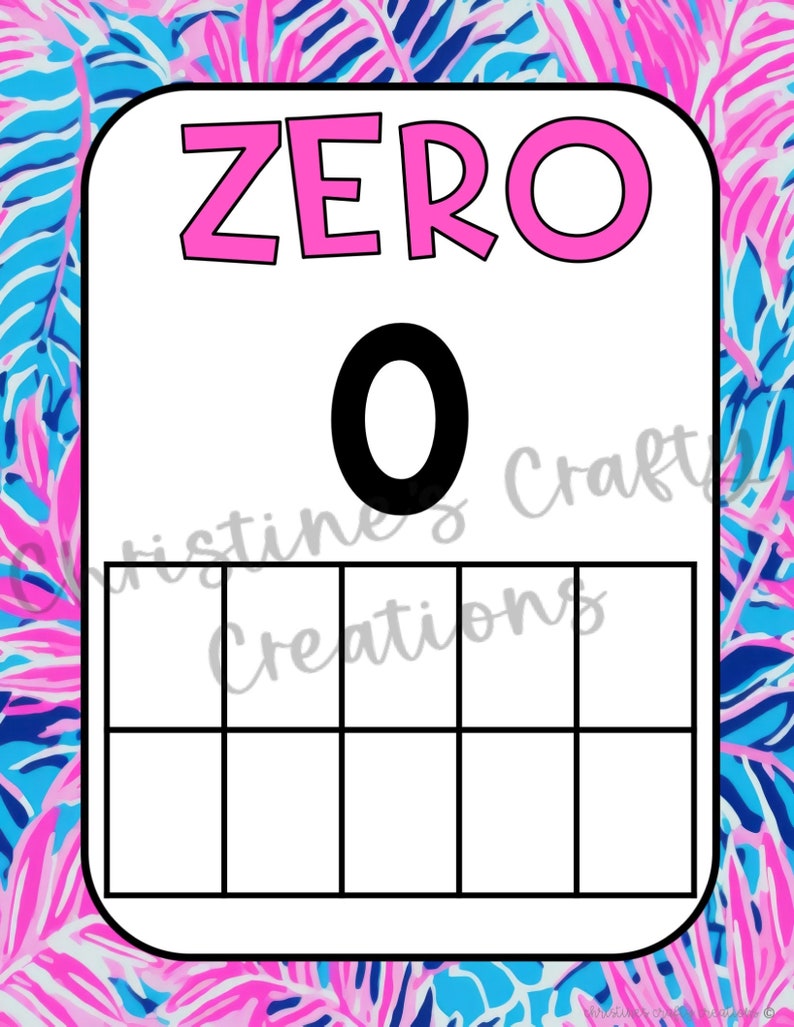 Preppy and Tropical Number Posters 0-20 - Etsy