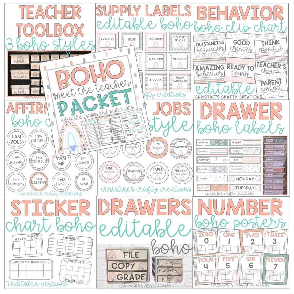 BOHO Classroom Decor Bundle - Etsy