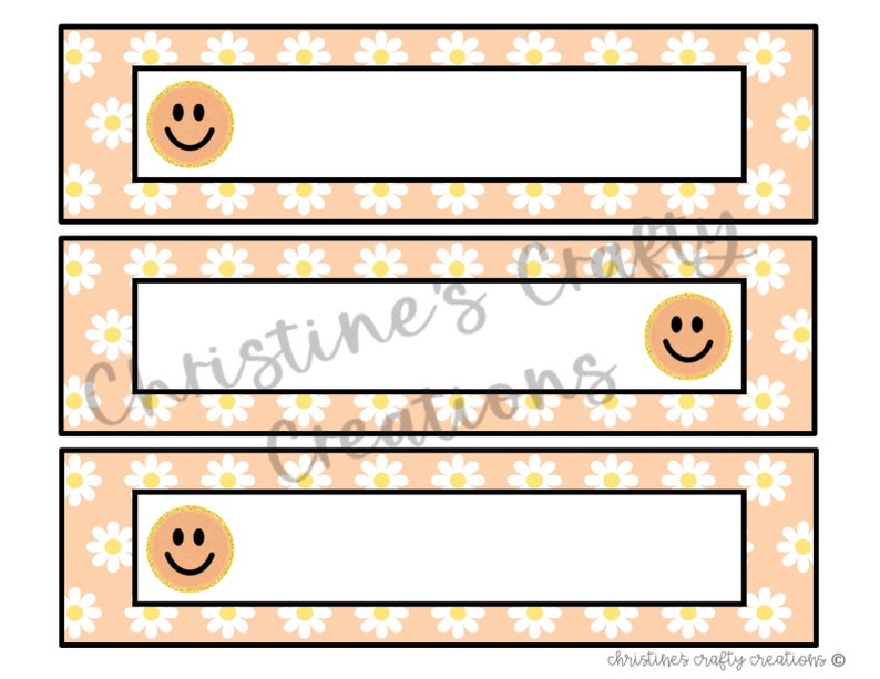 Retro Daisy Drawer Labels L Editable - Etsy