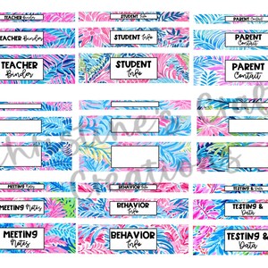 Preppy and Tropical Binder Covers and Spines L Editable - Etsy